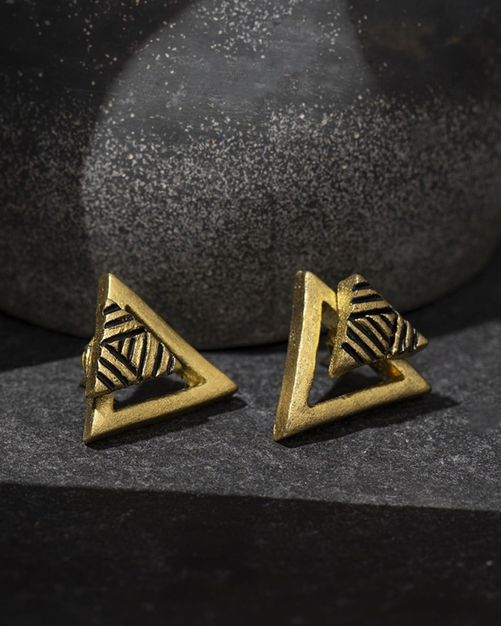 Terracotta Triangle Studs